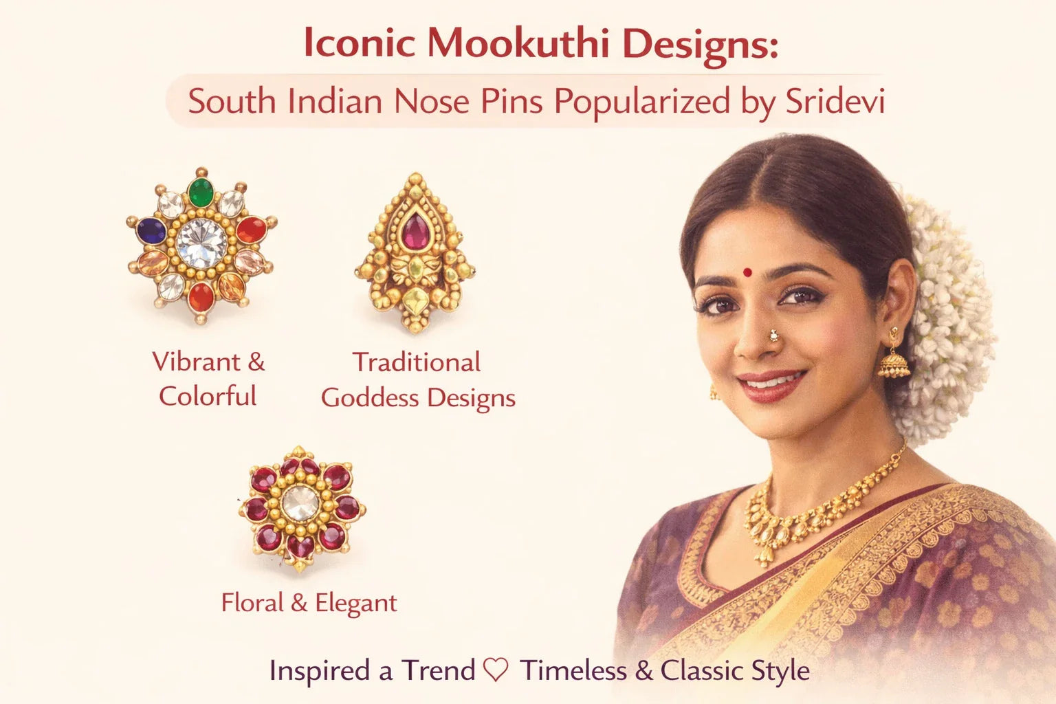 Iconic Mookuthi Designs: South Indian Nose Pins by Sridevi – Yuvora