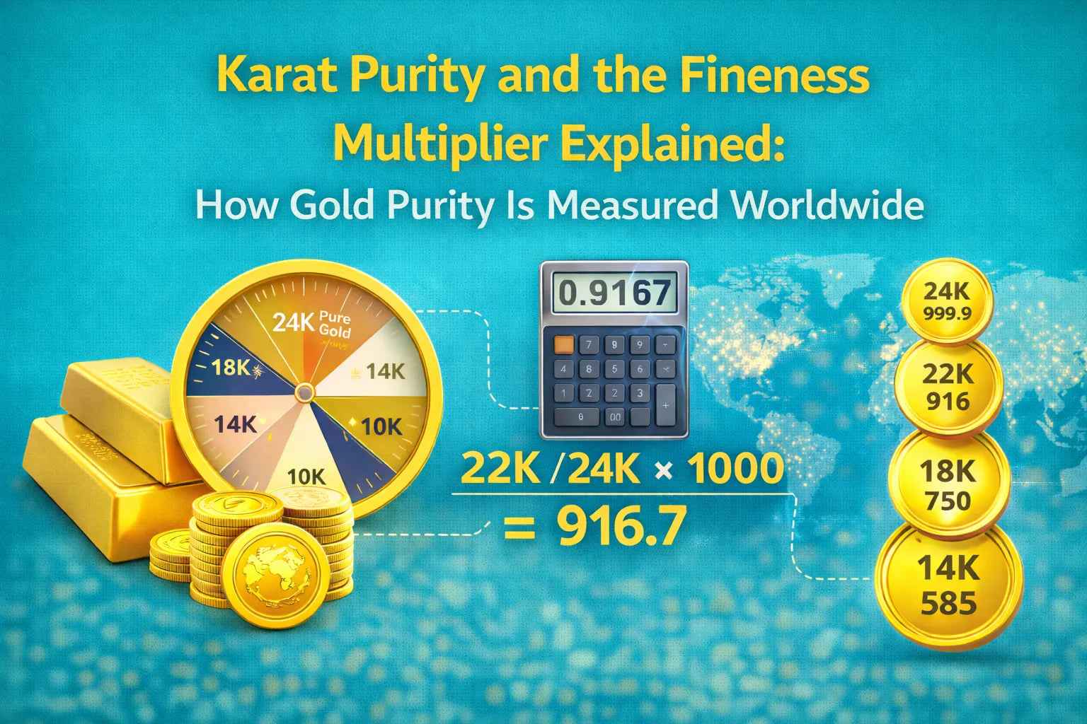 Karat Purity & Fineness Multiplier Explained in Gold – Yuvora