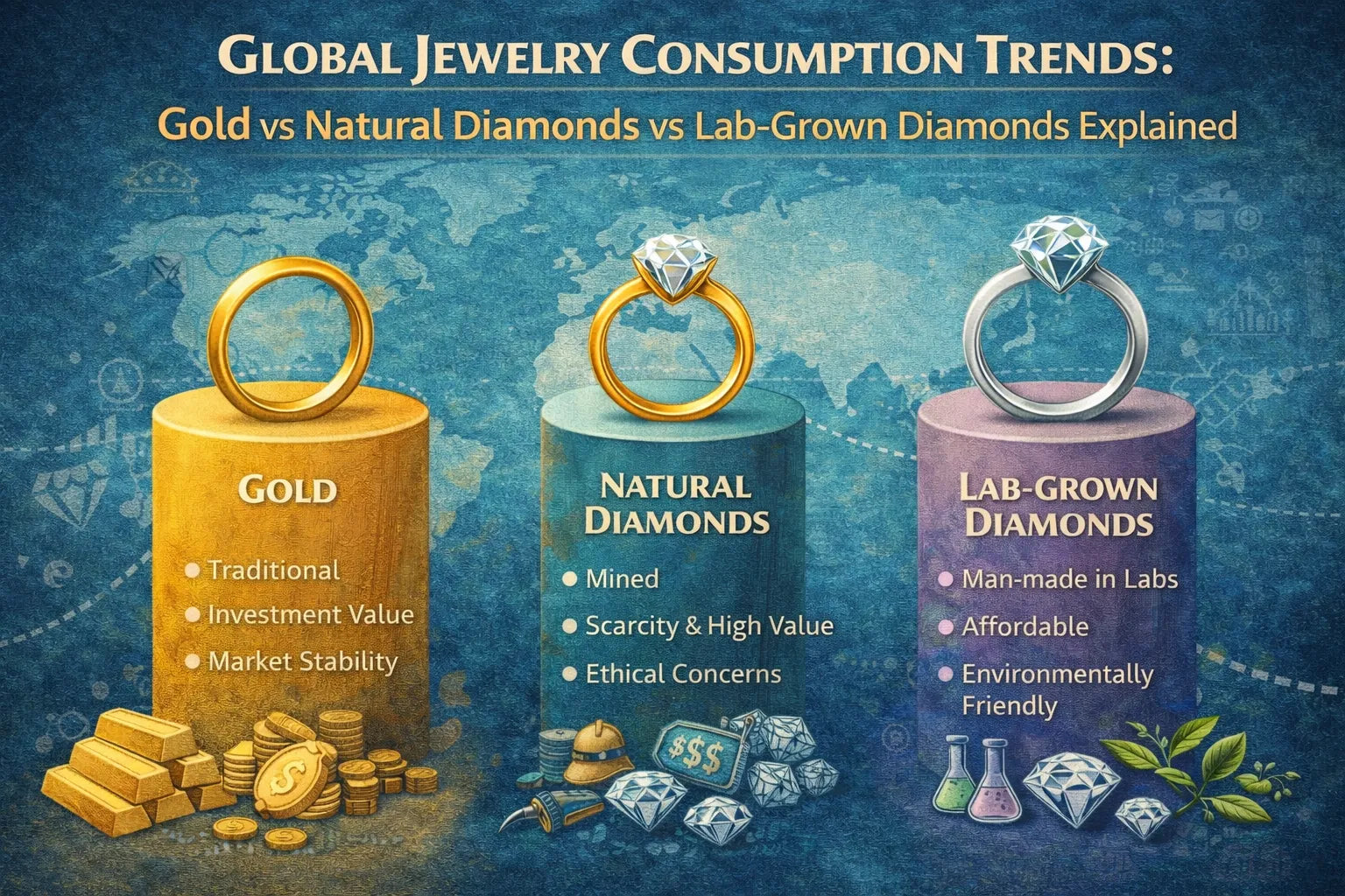 Global Jewelry Trends: Gold vs Natural & Lab-Grown Diamonds – Yuvora