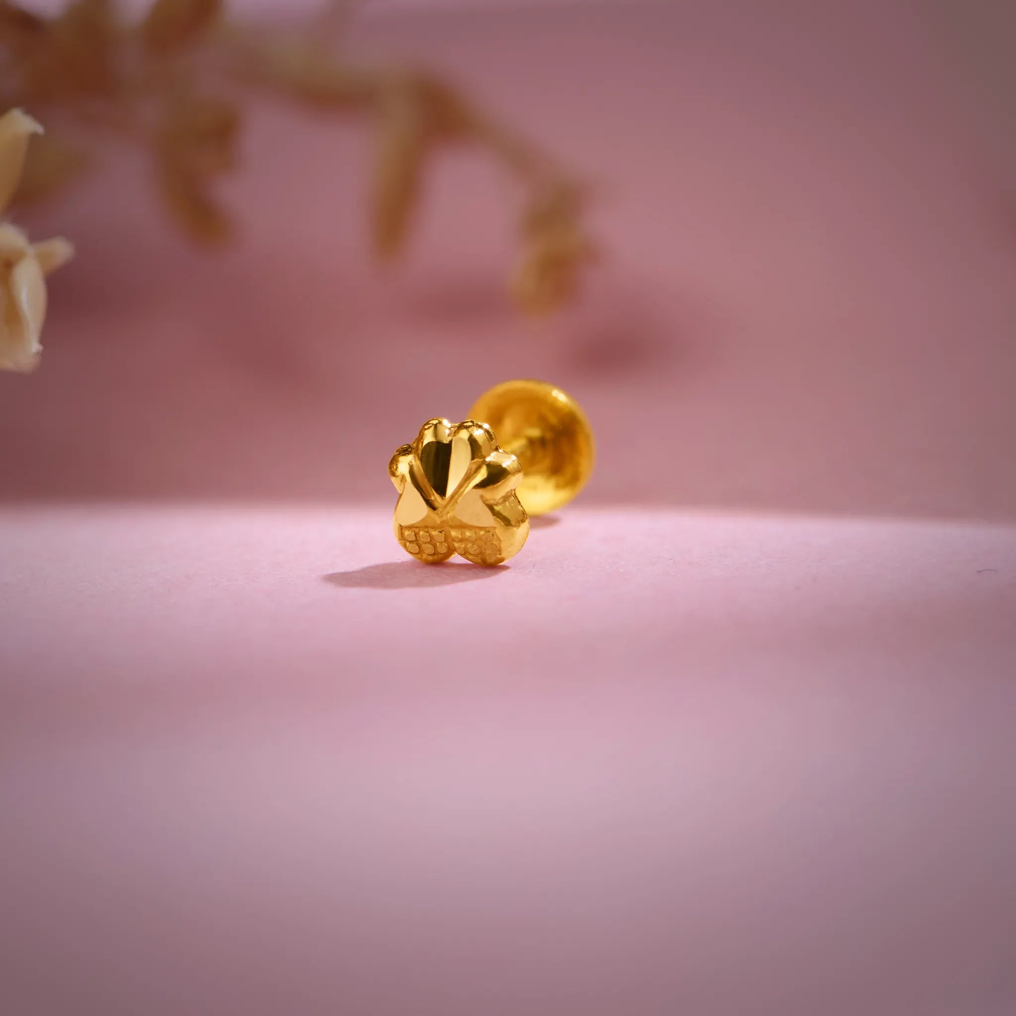 Petal Prism 18K Simple Gold Nose Pin for Women – Yuvora
